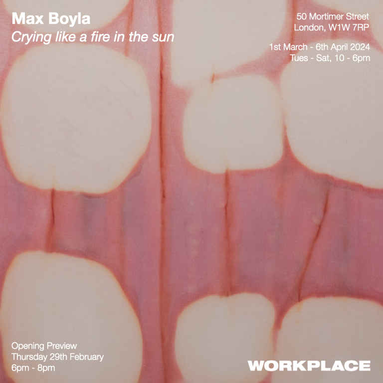 Max Boyla, Crying like a fire in the sun , Workplace Gallery | Thames-Side Studios